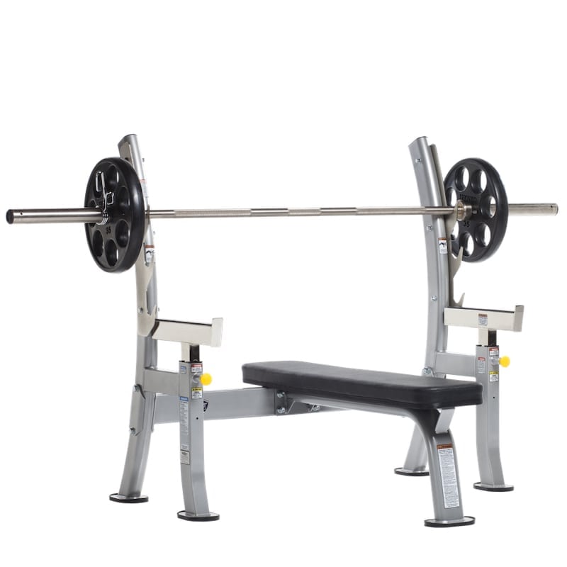 TuffStuff-Evolution-Olympic-Bench-with-Safety-Stoppers – Back In Action